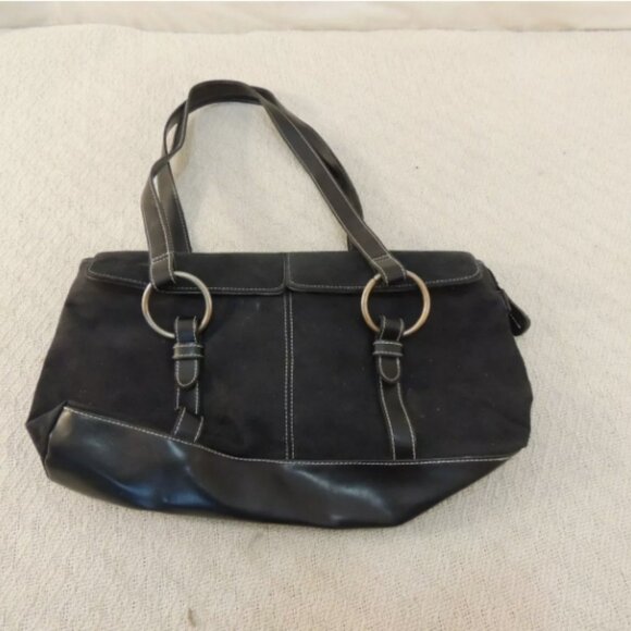 Estee Lauder | Bags | Estee Lauder Womens Purse Black Suede Feel Double ...